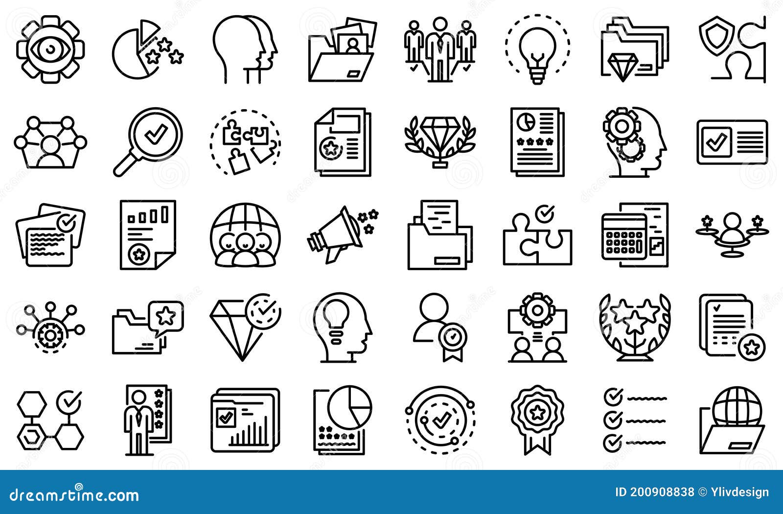 Expertise Icons Set, Outline Style Stock Vector - Illustration of ...