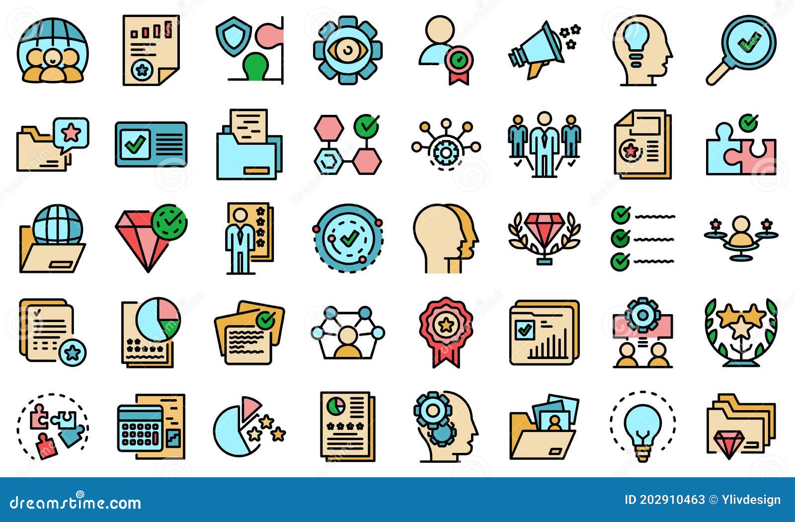 Expertise Icons Set Vector Flat Stock Vector - Illustration of ...