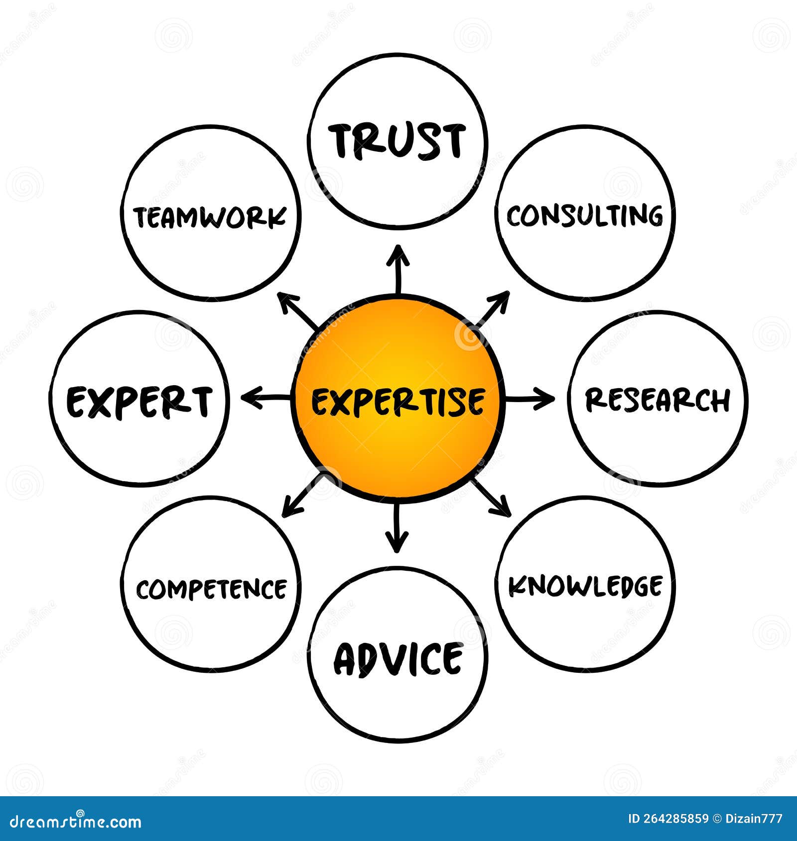 Expertise Mind Map, Business Concept for Presentations and Reports ...