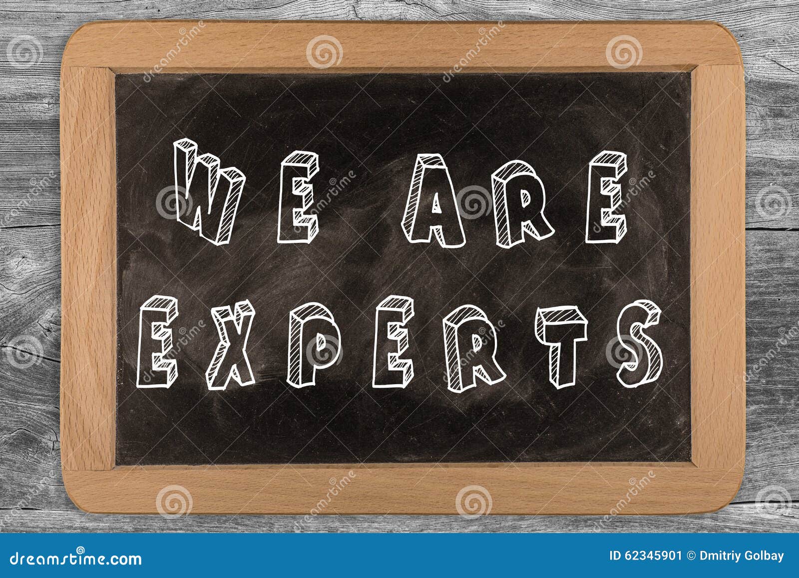 We are Experts - Chalkboard with Outlined Text Stock Image - Image of ...