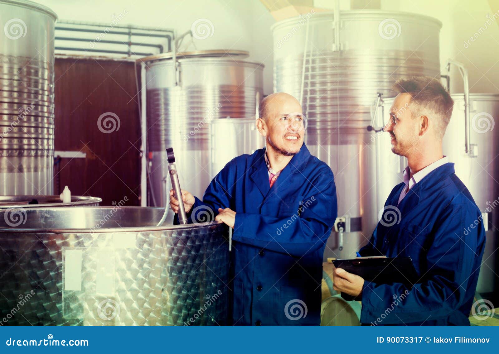 Experts Men Standing with Clipboard Stock Image - Image of fermentation ...