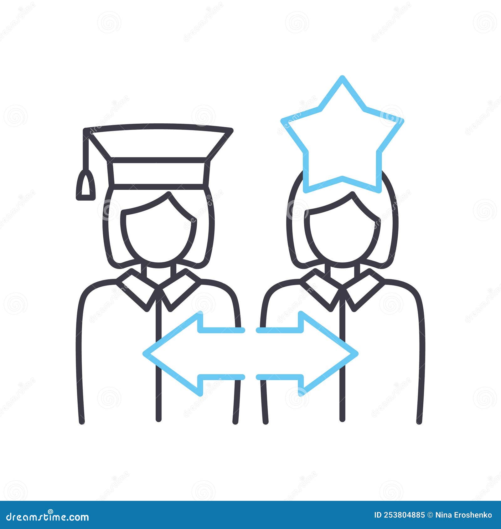 Experts Study Line Icon, Outline Symbol, Vector Illustration, Concept ...