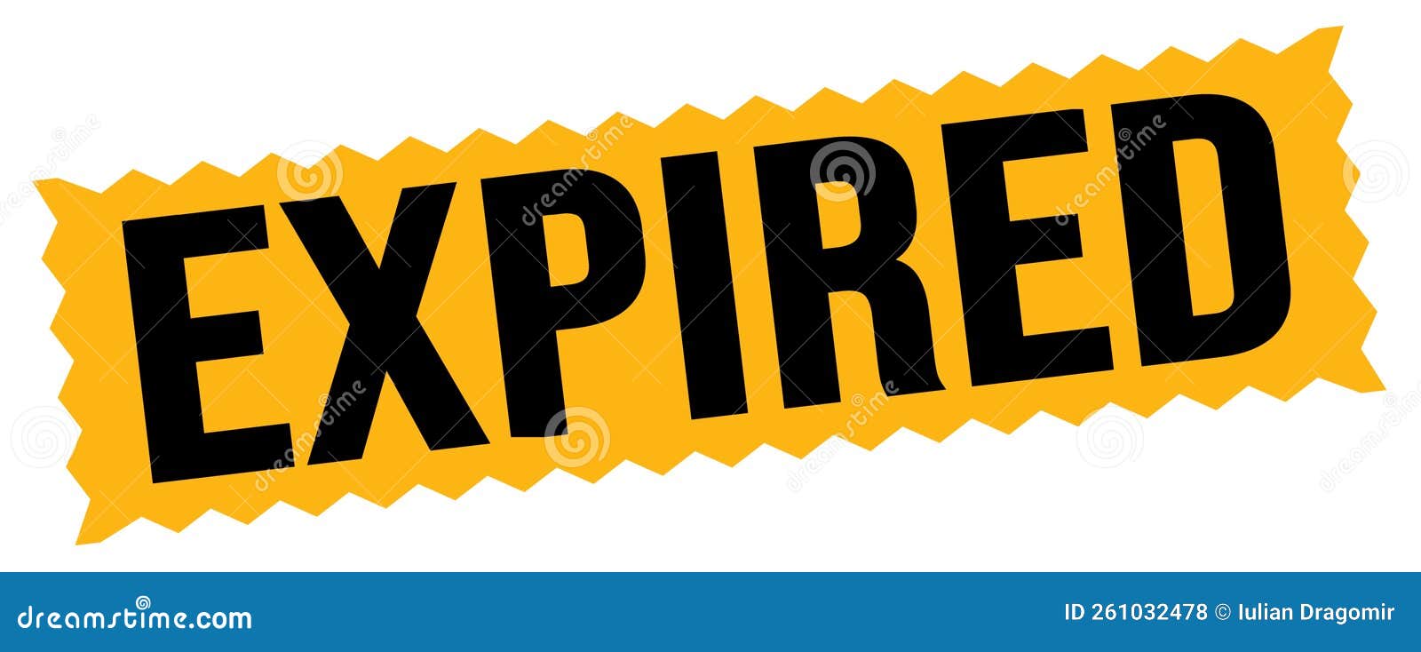 EXPIRED Text Written on Orange-black Zig-zag Stamp Stock Illustration ...