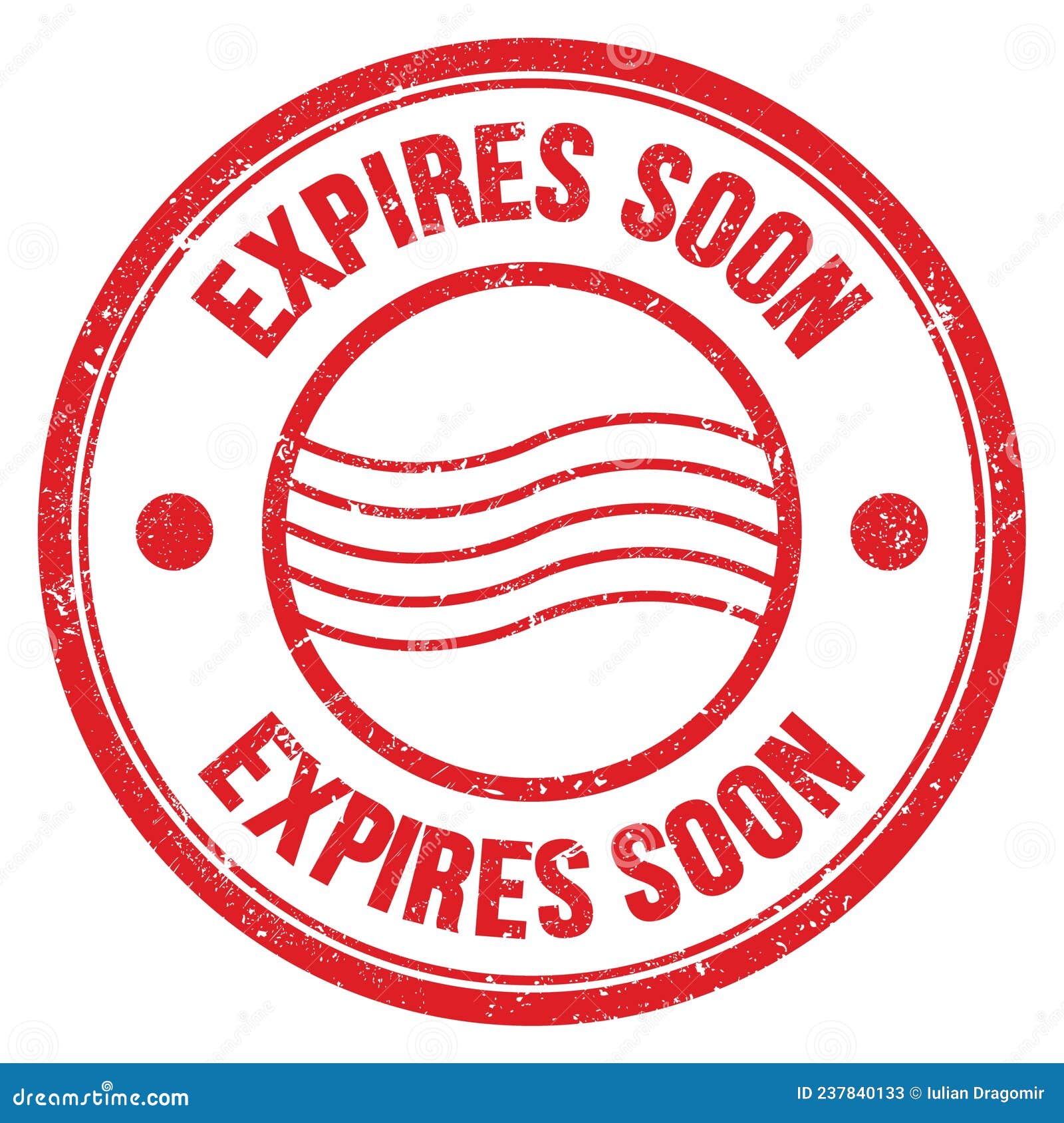 EXPIRES SOON Text Written on Red Round Postal Stamp Sign Stock ...