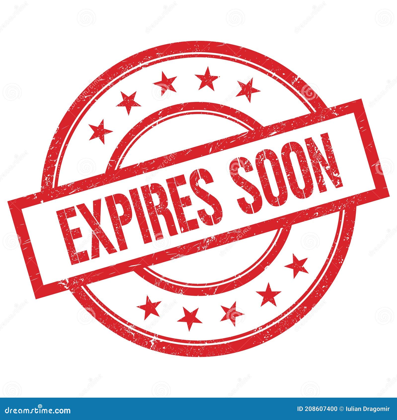 EXPIRES SOON Text Written on Red Vintage Round Stamp Stock Illustration ...