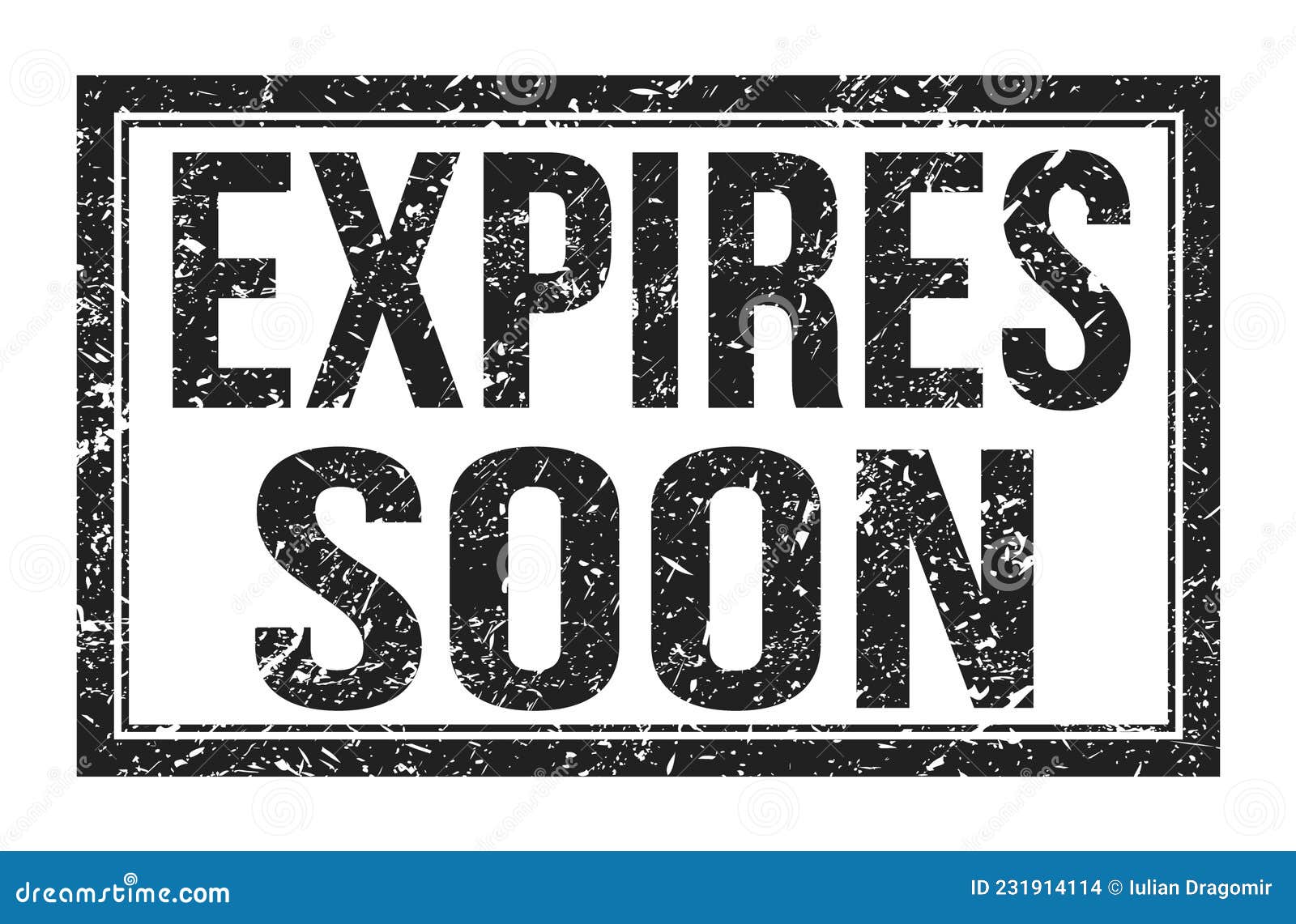 EXPIRES SOON, Words on Black Rectangle Stamp Sign Stock Illustration ...