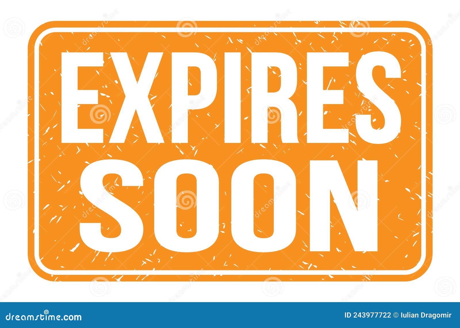 EXPIRES SOON, Words on Orange Rectangle Stamp Sign Stock Illustration ...