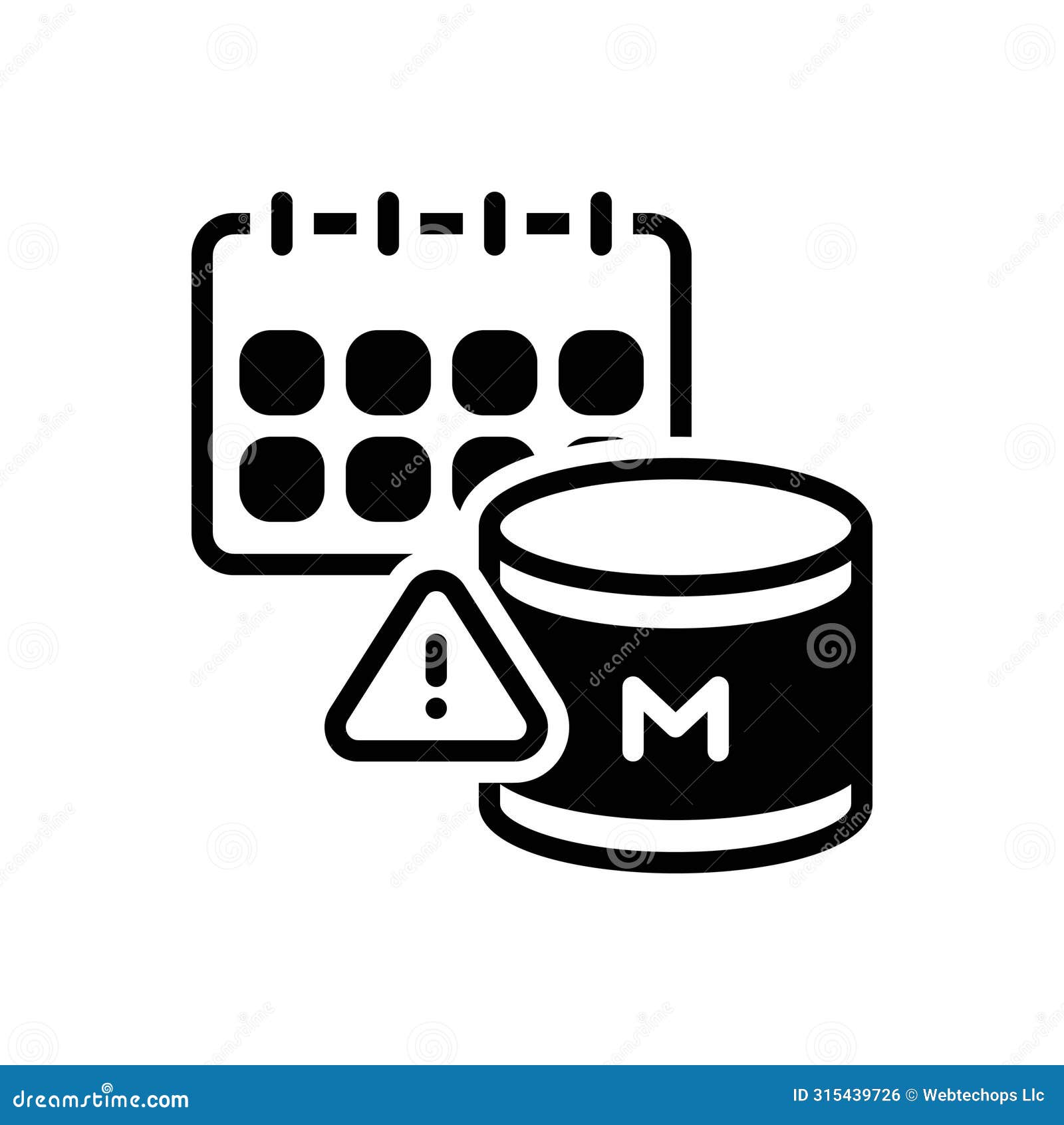 Black Solid Icon for Expiry Date, Expiry and Food Stock Illustration ...