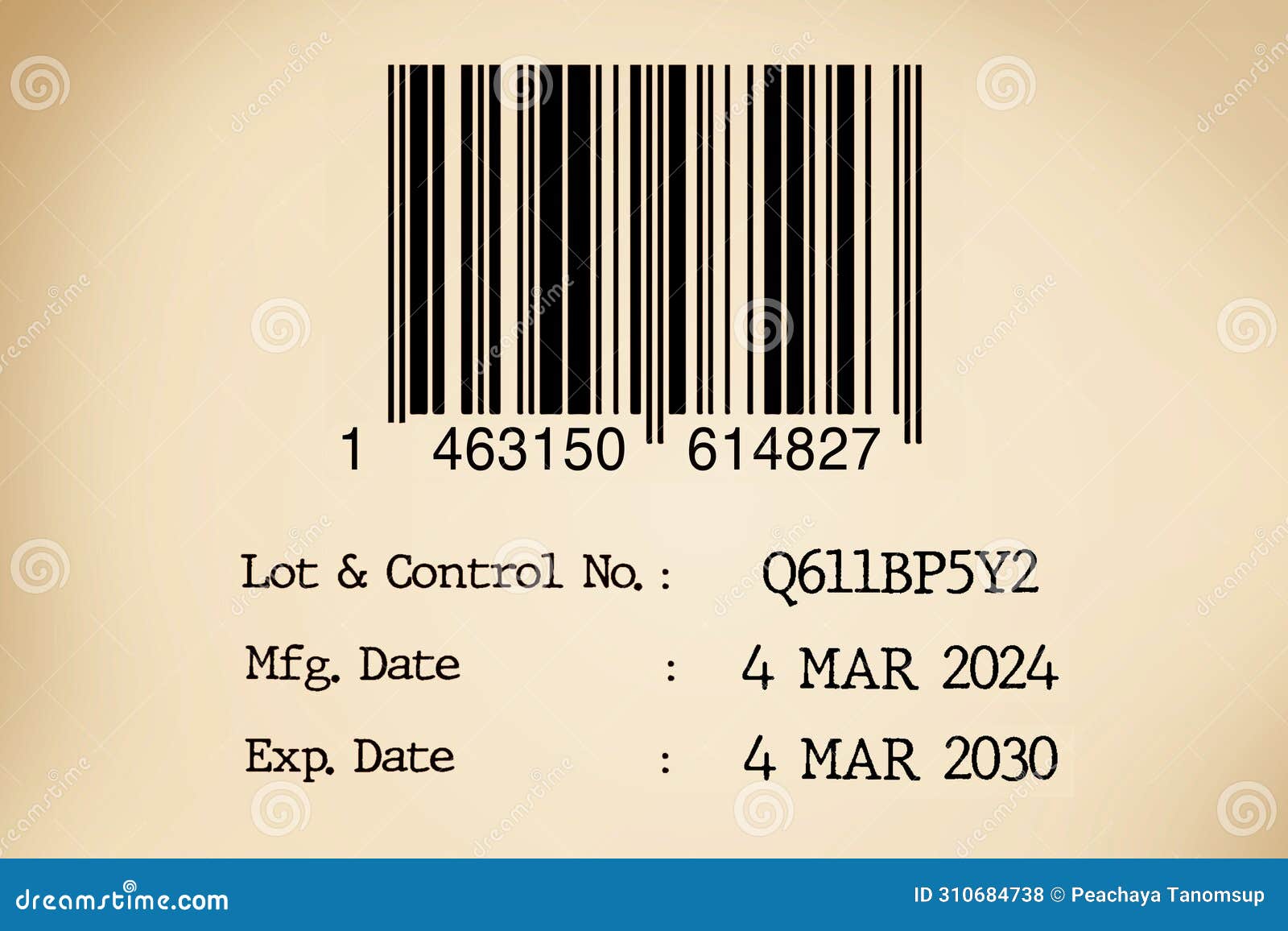 Expiry Date and Manufacturing Date with Bar Code Stock Photo - Image of ...