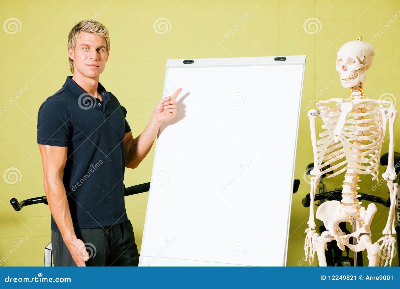 Explaining Basic Anatomy in Gym Stock Image - Image of explain, coach ...