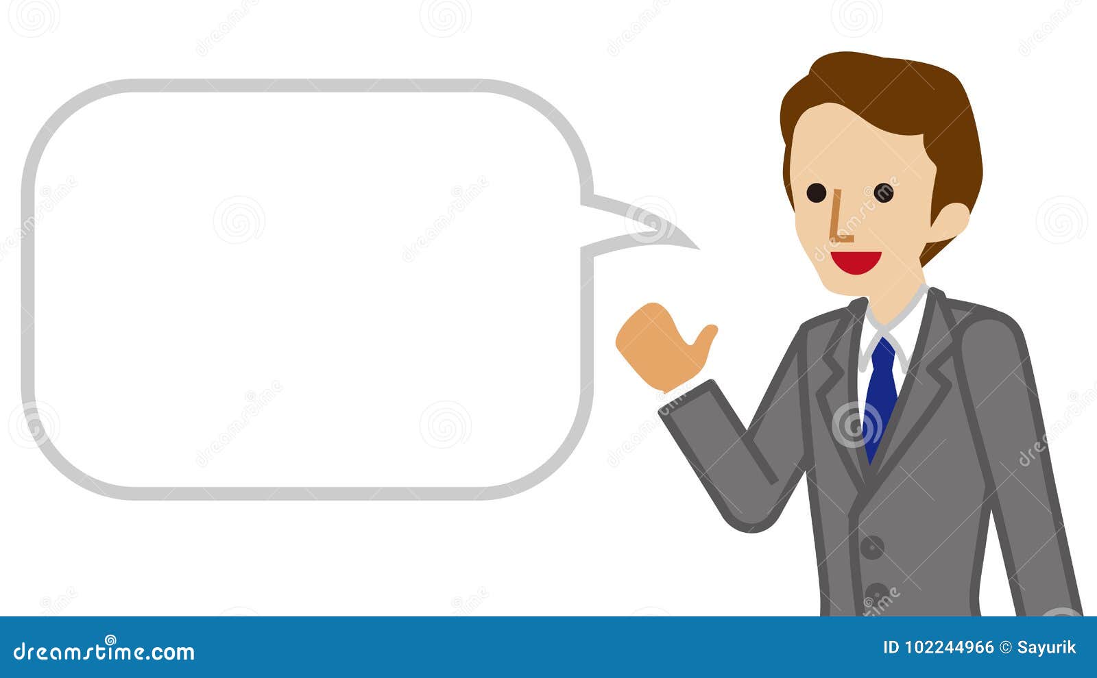 Explaining Businessman with Speech Bubble Stock Vector - Illustration ...