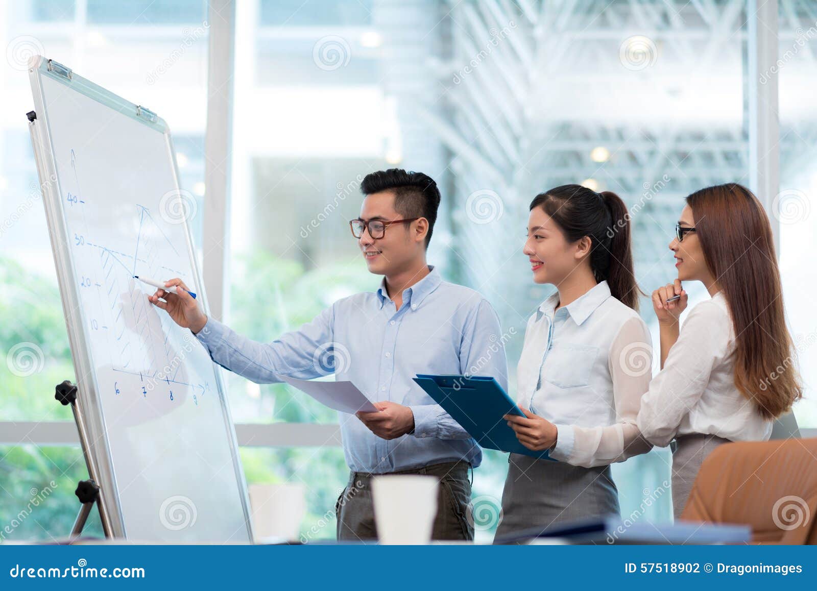 Explaining Chart on the Whiteboard Stock Photo - Image of women ...