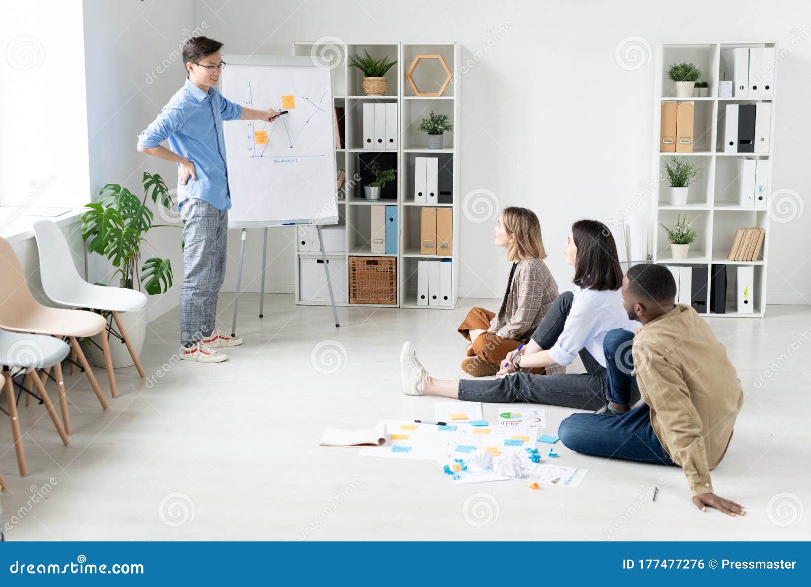 Explaining Graph To Colleagues Stock Photo - Image of cooperation ...