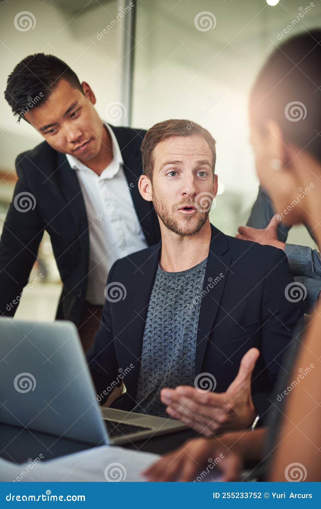 Explaining His Idea. a Group of Businesspeople Meeting in the Boardroom ...