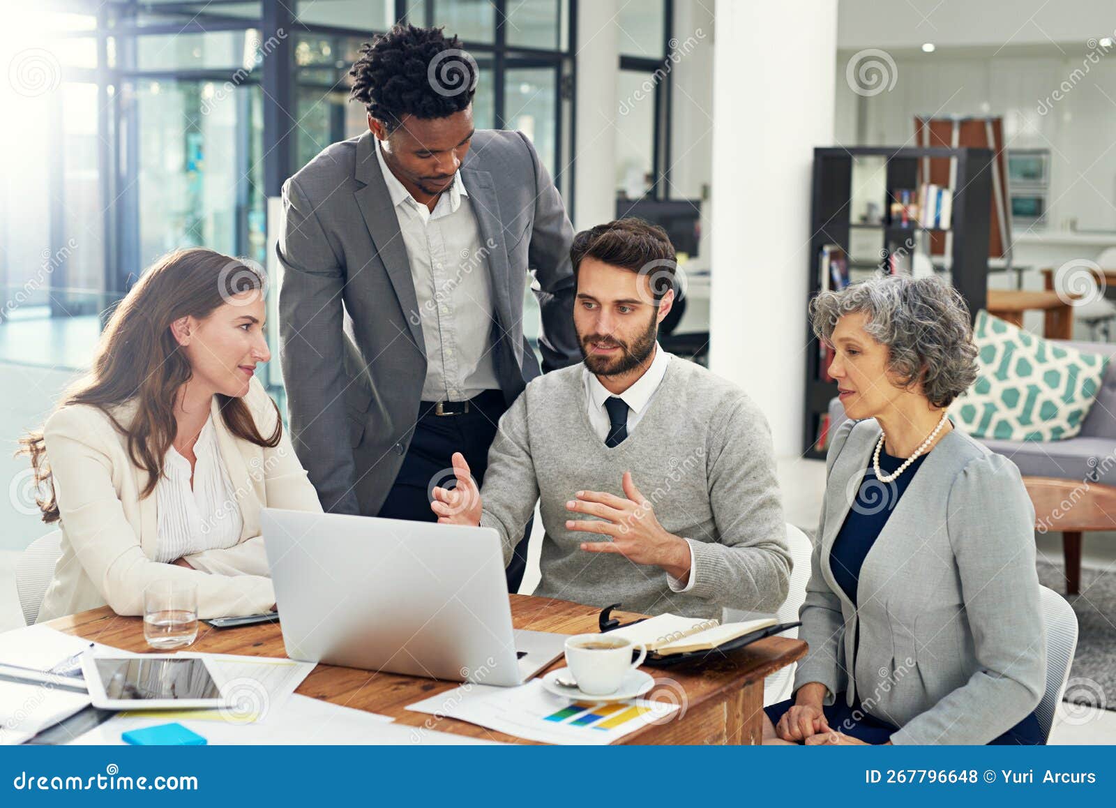 Explaining His Plan To Move Forward. a Group of Businesspeople Meeting ...