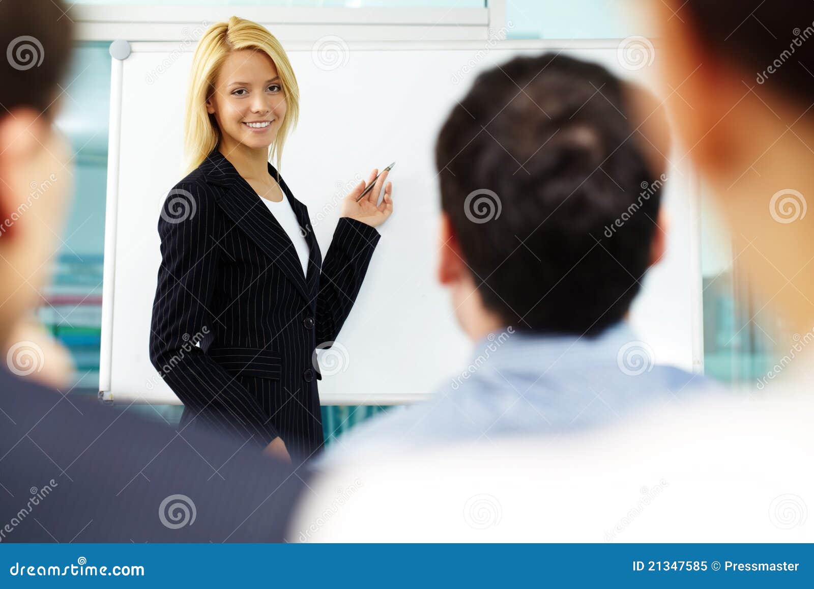 Explaining idea stock image. Image of female, businessmen - 21347585