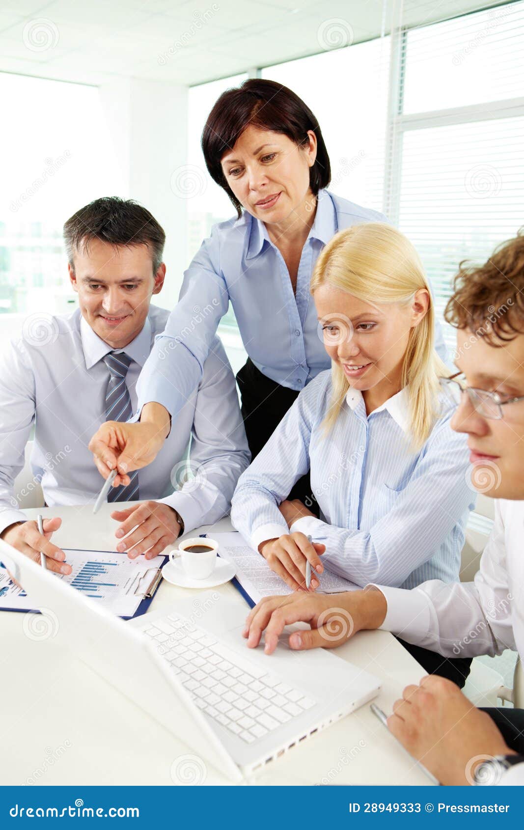 Explaining idea stock image. Image of colleague, businesswoman - 28949333