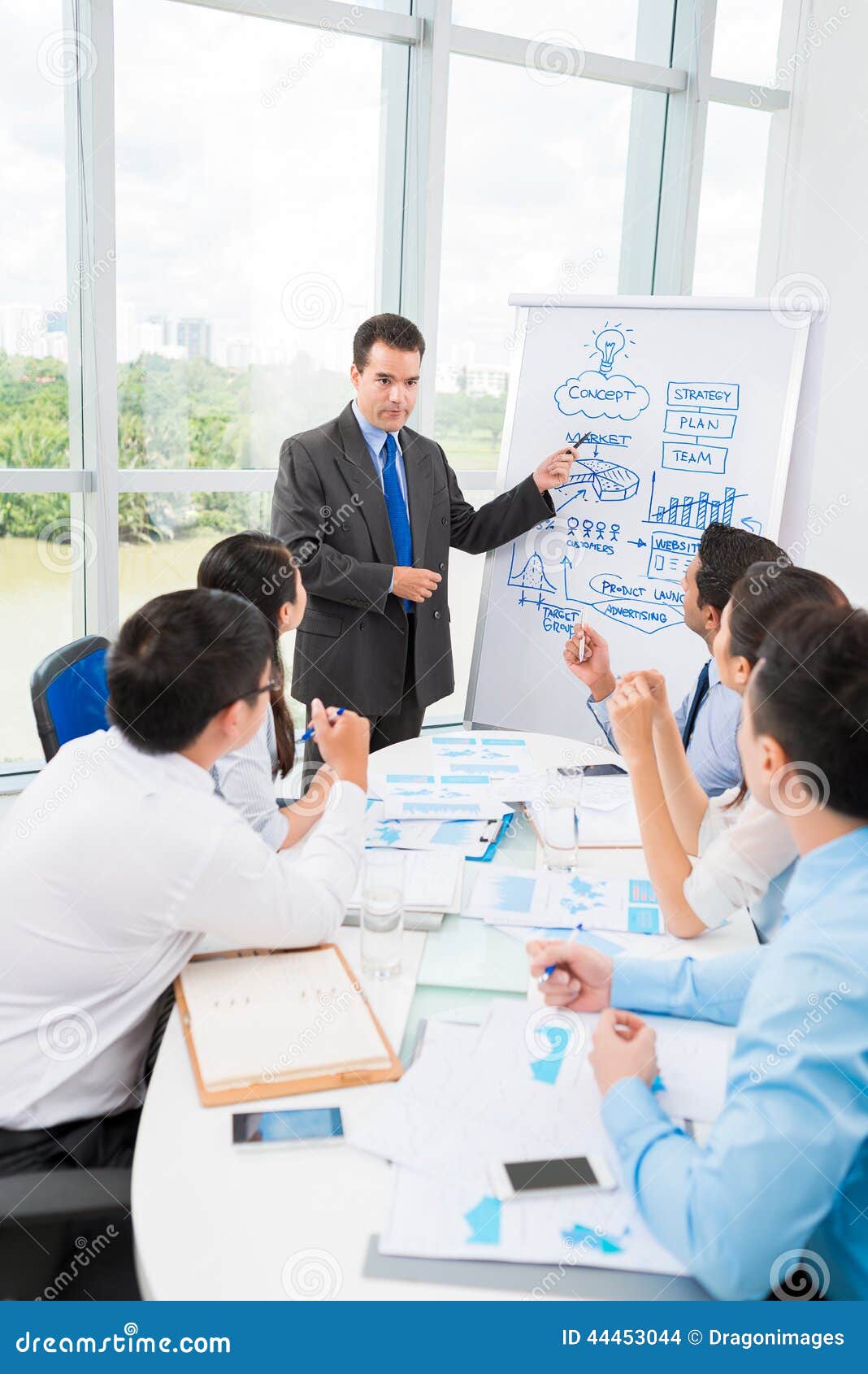 Explaining idea stock photo. Image of handsome, business - 44453044