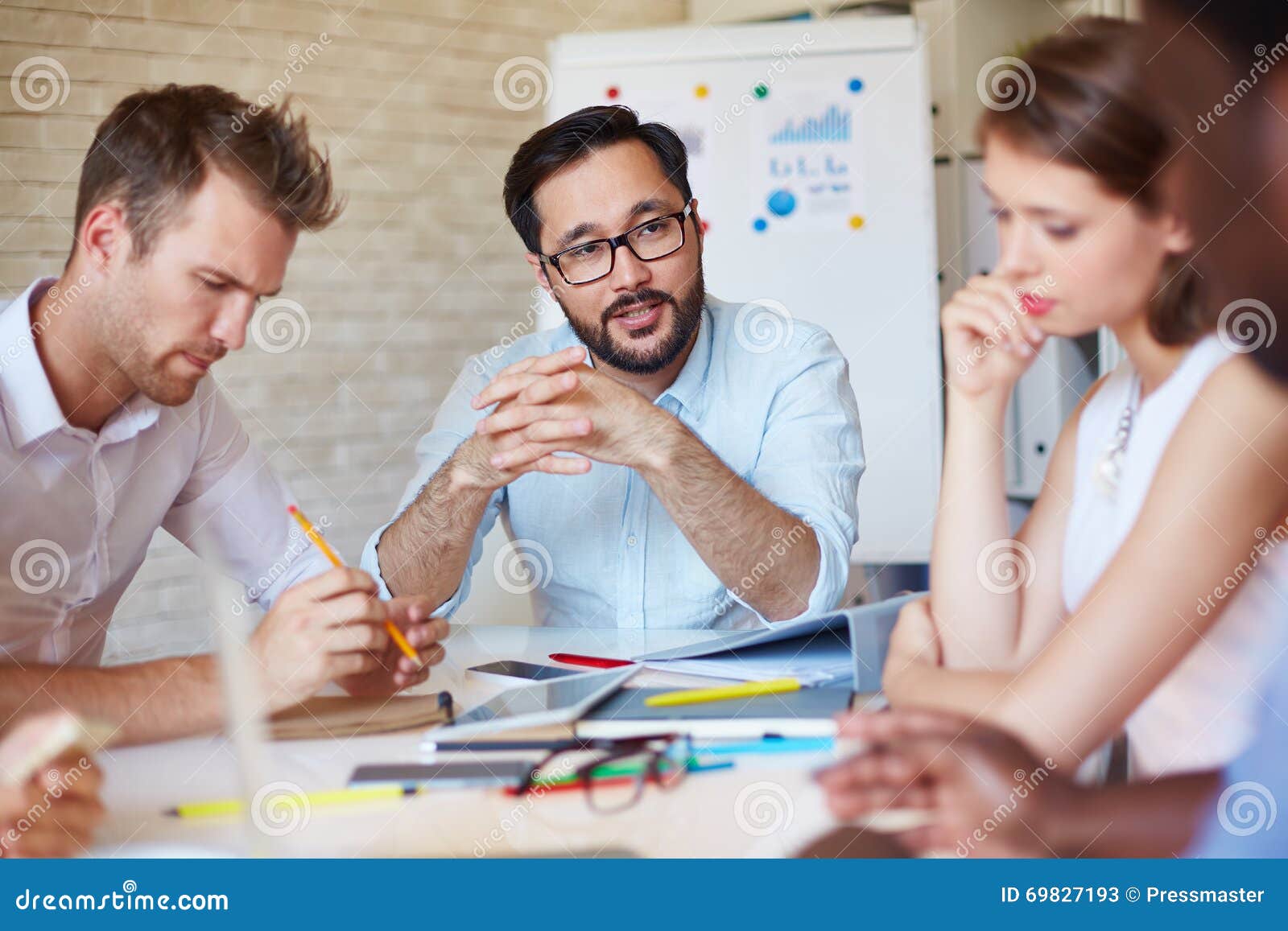 Explaining plan stock image. Image of employee, contemporary - 69827193