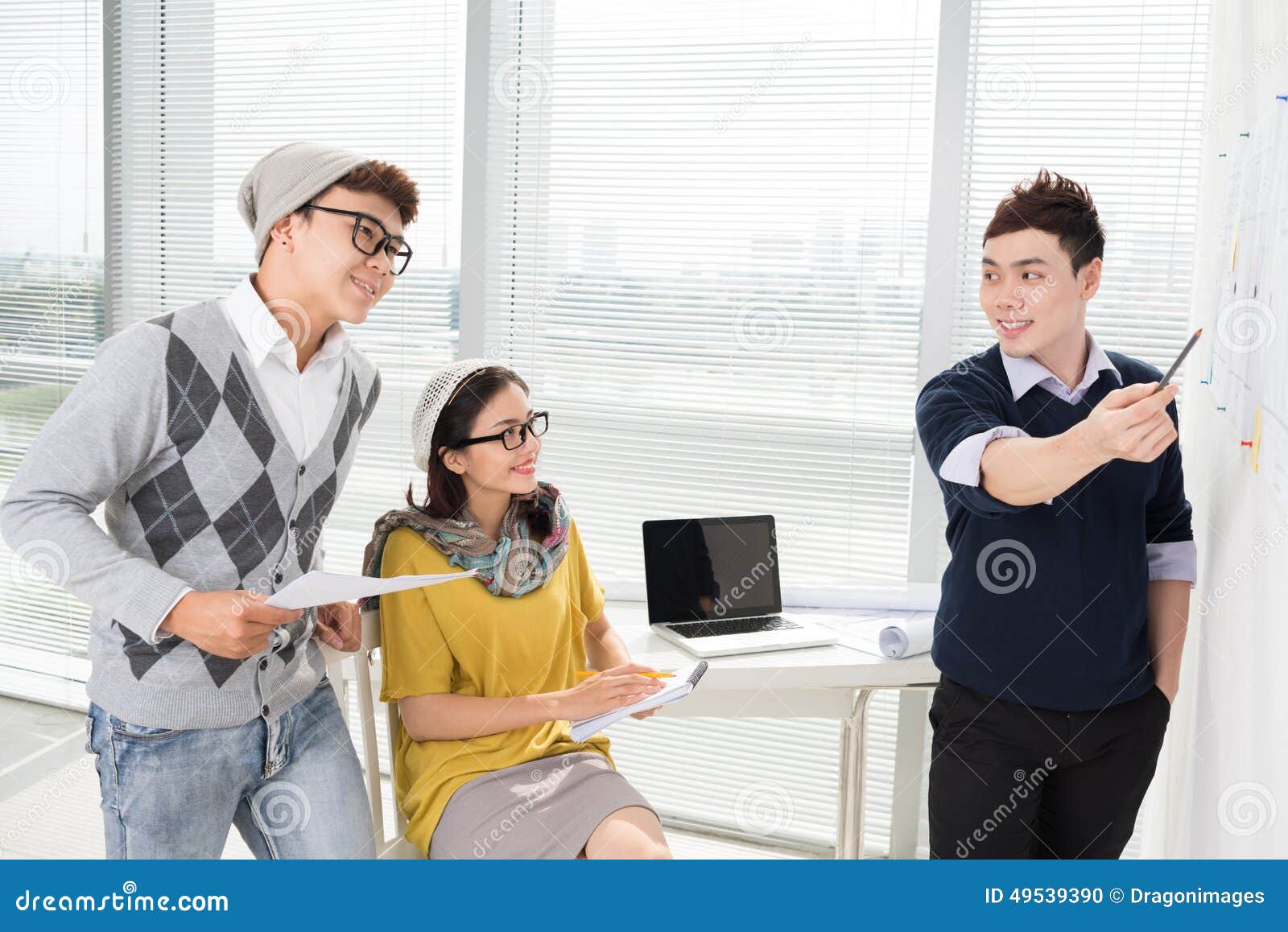 Explaining project stock photo. Image of smiling, women - 49539390