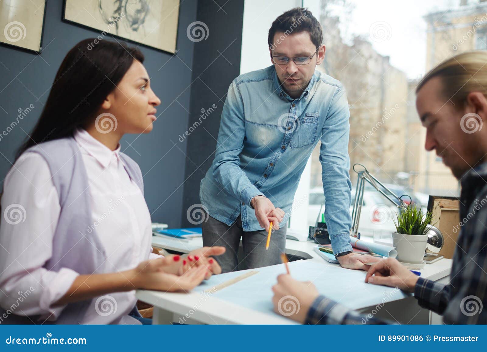 Explaining sketch details stock photo. Image of cooperation - 89901086