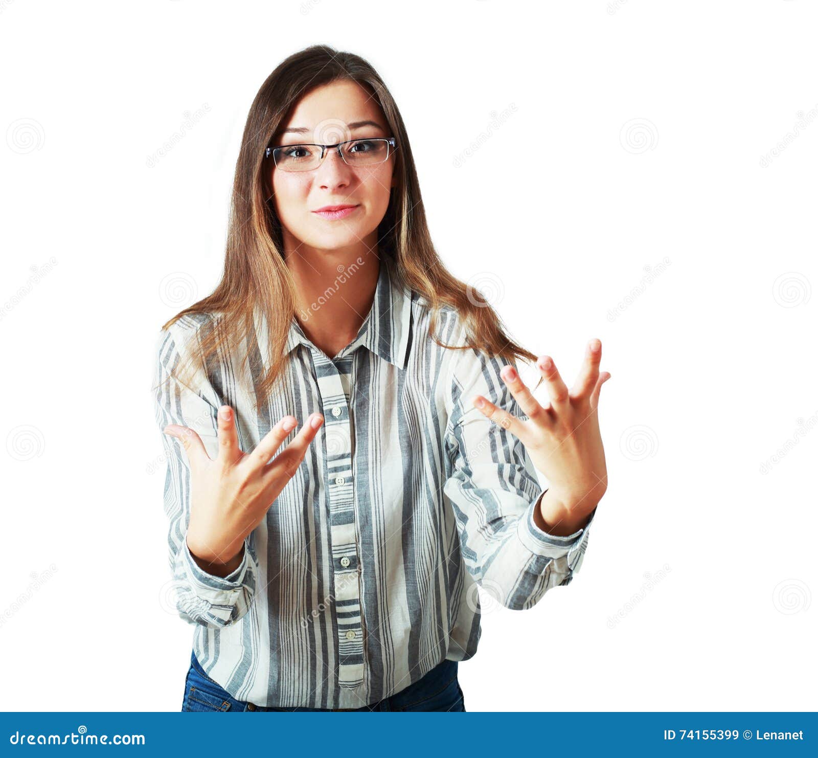 Explaining something stock image. Image of lady, work - 74155399