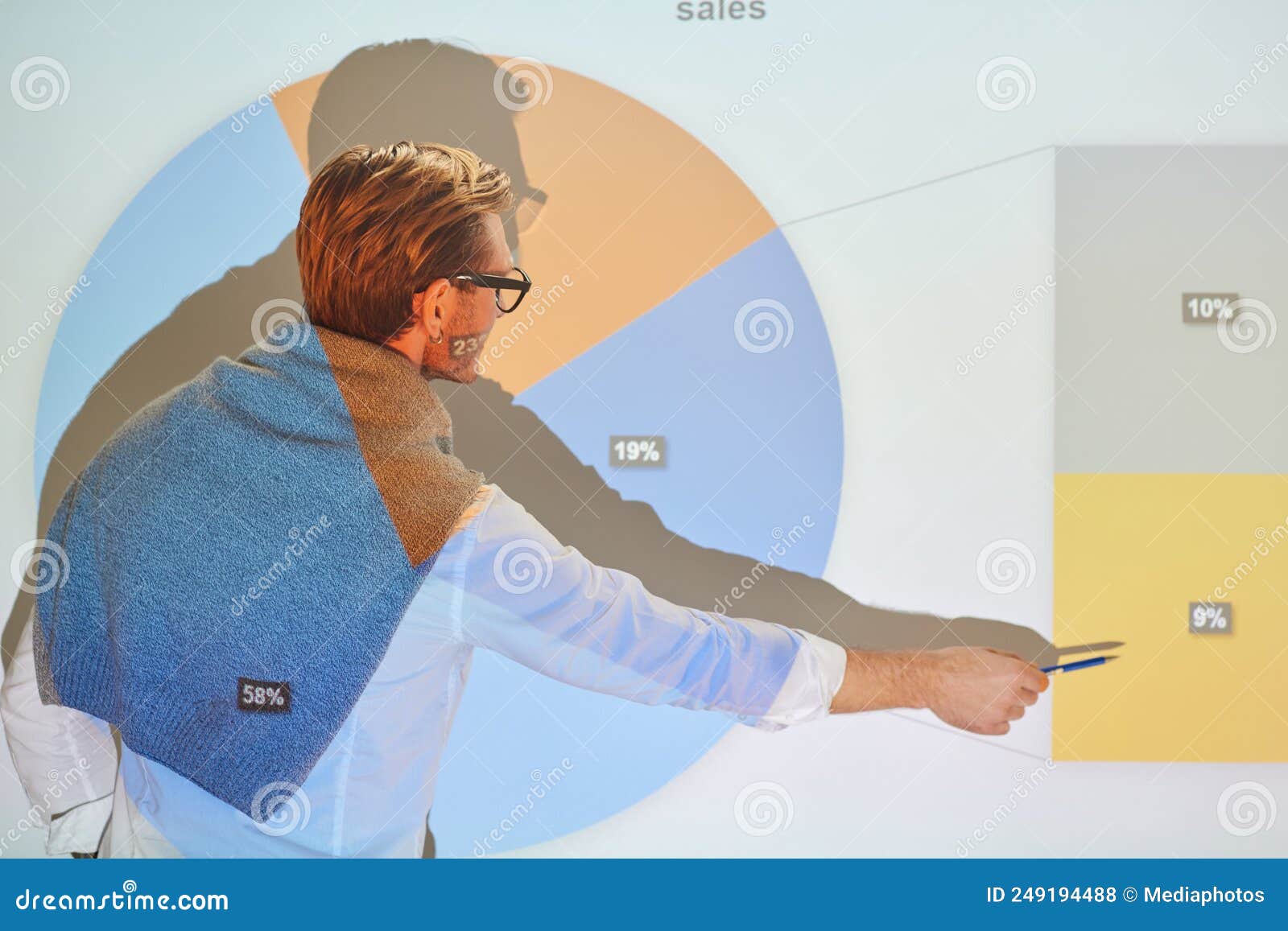 Explaining Statistical Data at Presentation Stock Photo - Image of ...