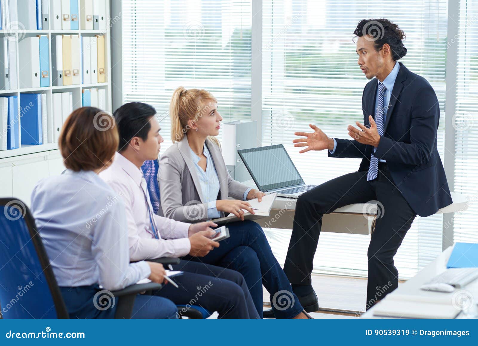 Explaining strategy stock image. Image of briefing, emotion - 90539319