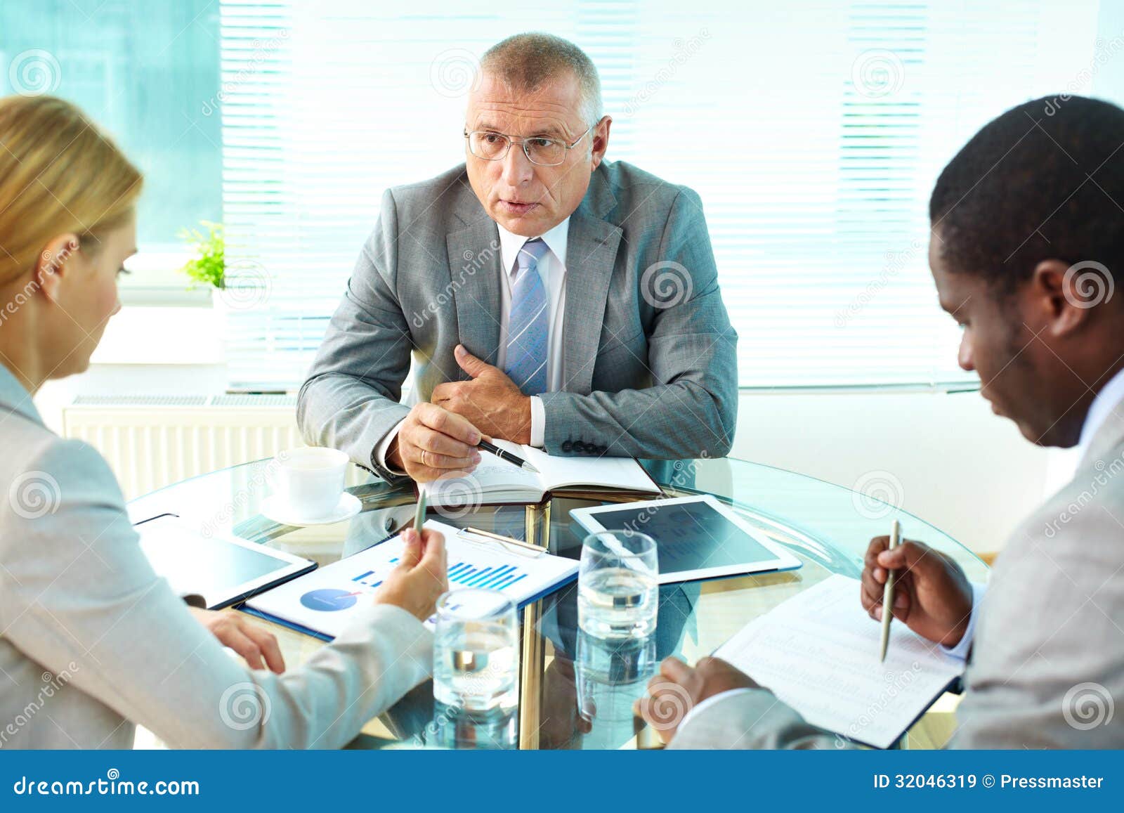 Explaining tasks stock image. Image of formal, employee - 32046319