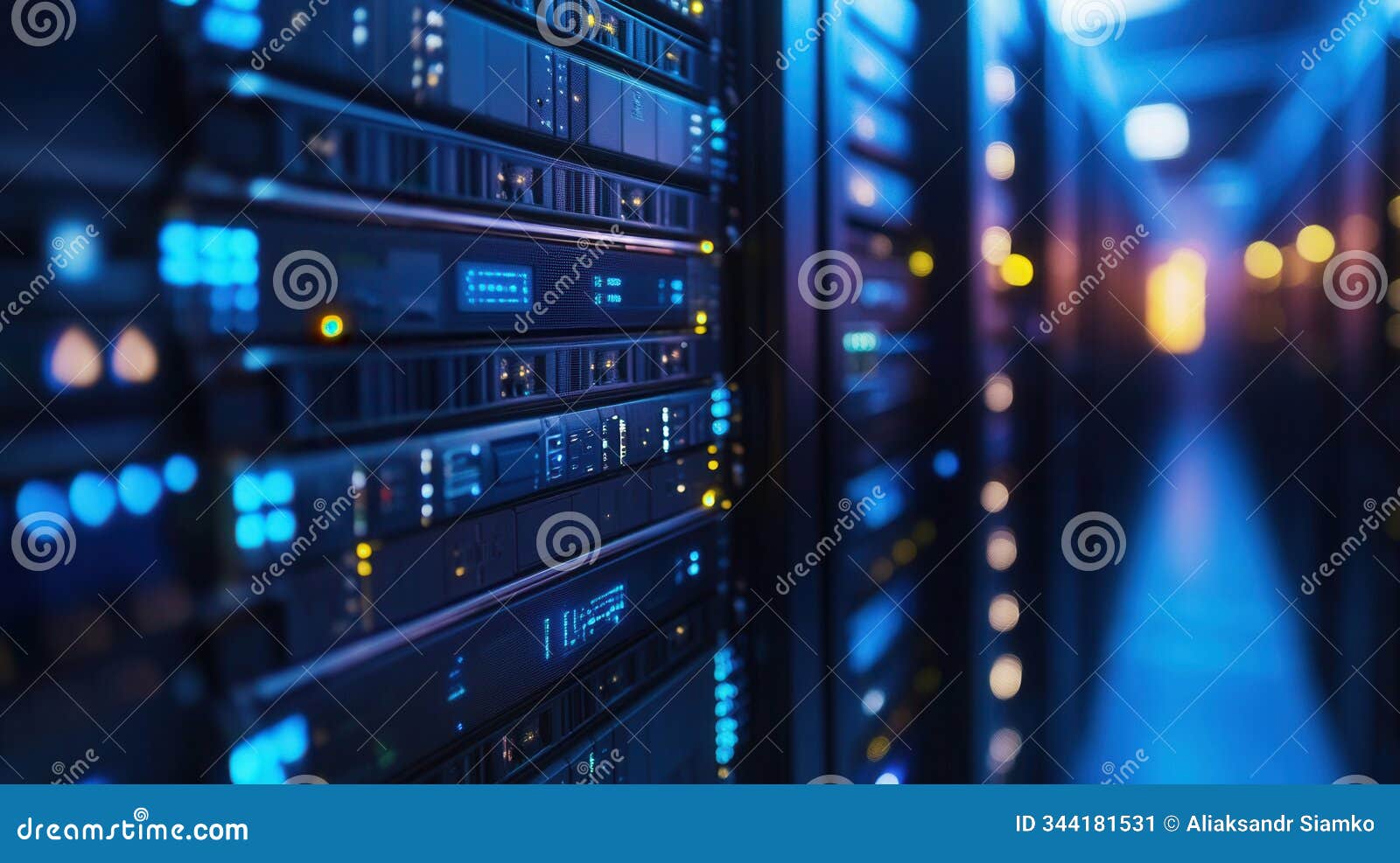 Explaining Tech Details in a Server Room Stock Illustration - Illustration of rack, networking ...