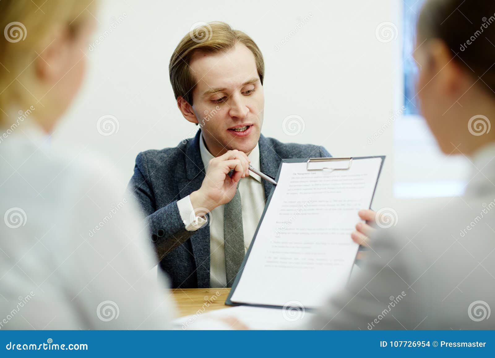 Explaining Terms of Contract Stock Photo - Image of document, business ...