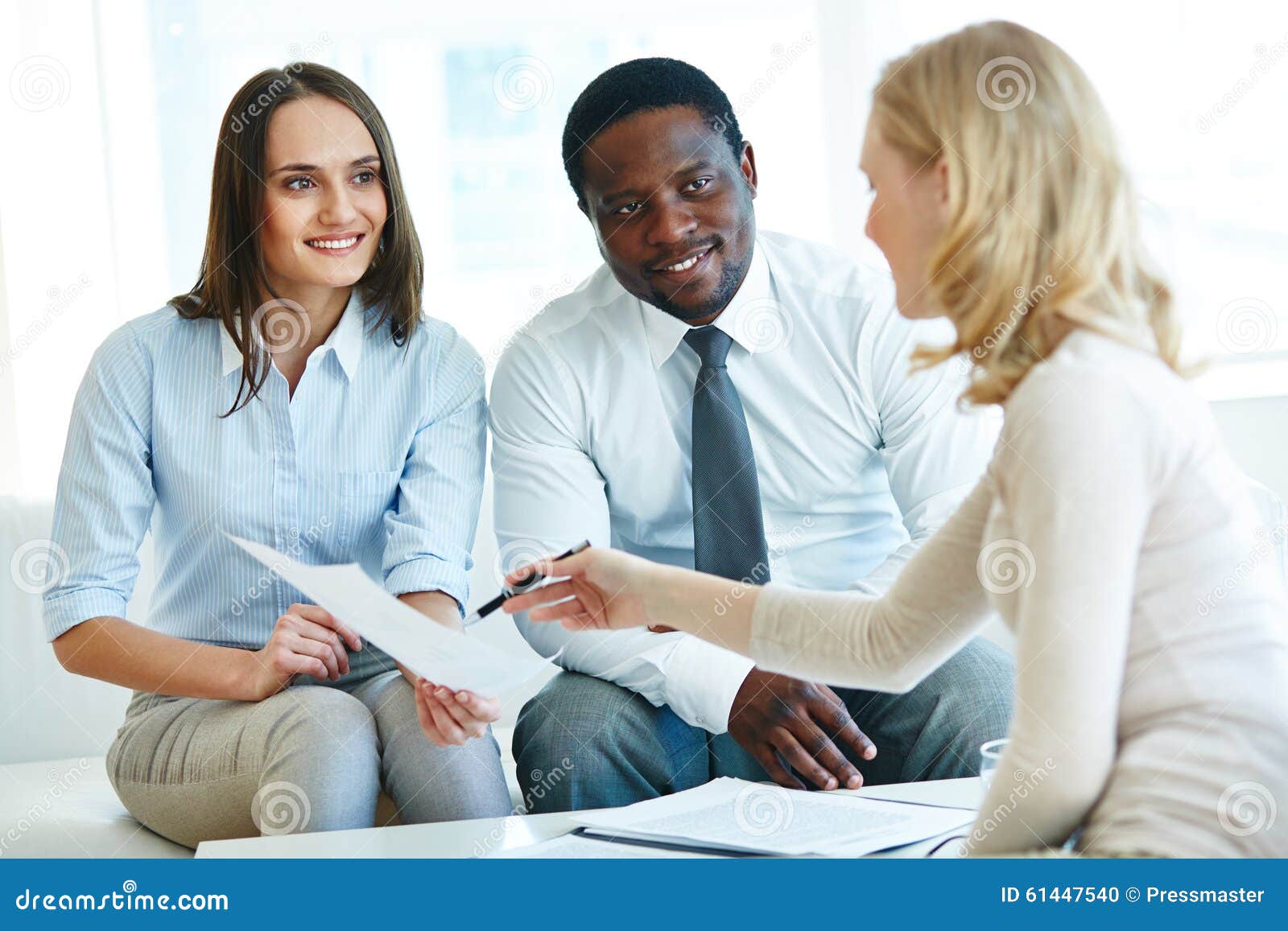 Explaining Text of Document Stock Photo - Image of consulting, group ...