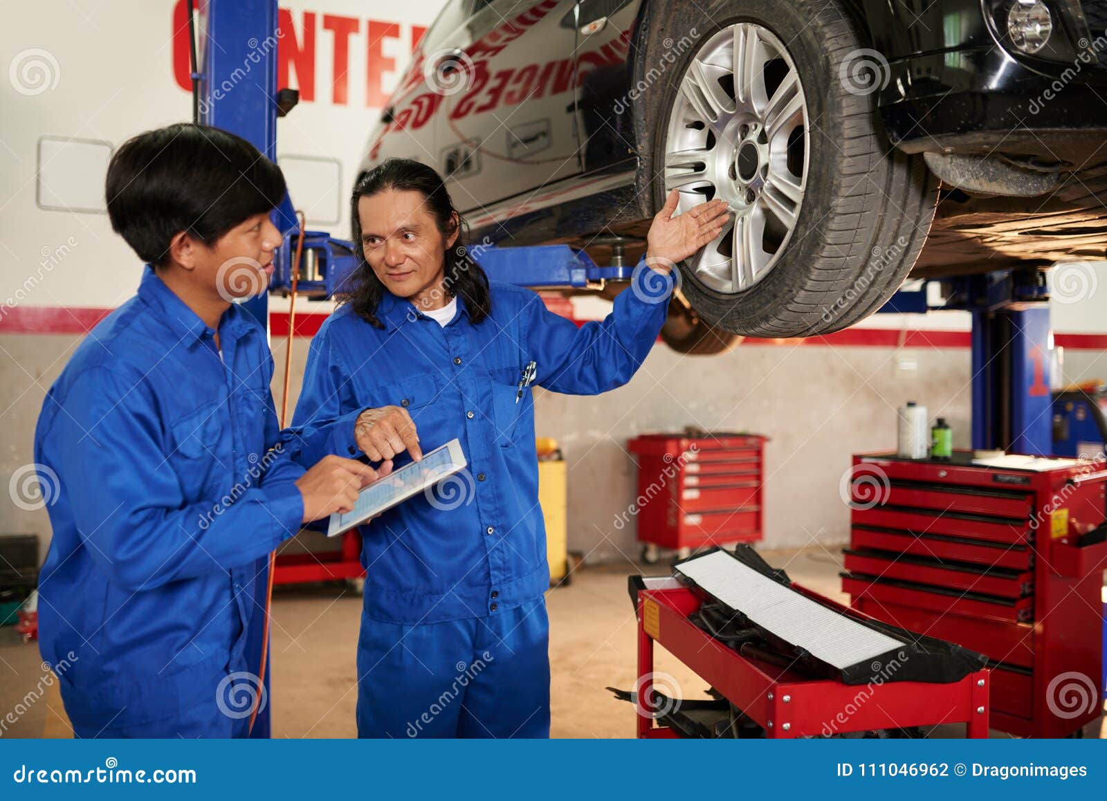 Explaining work stock photo. Image of suspended, garage - 111046962