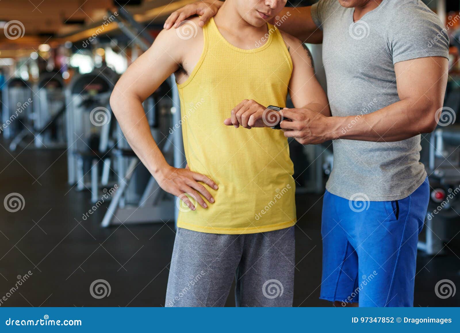 Explaining Work of Fitness Tracker Stock Photo - Image of sportsman ...