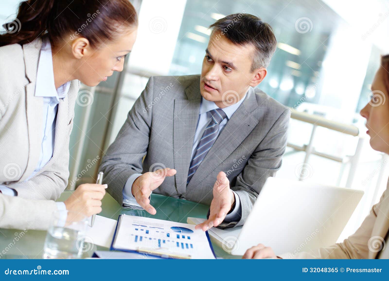 Explaining work stock image. Image of colleagues, corporate - 32048365
