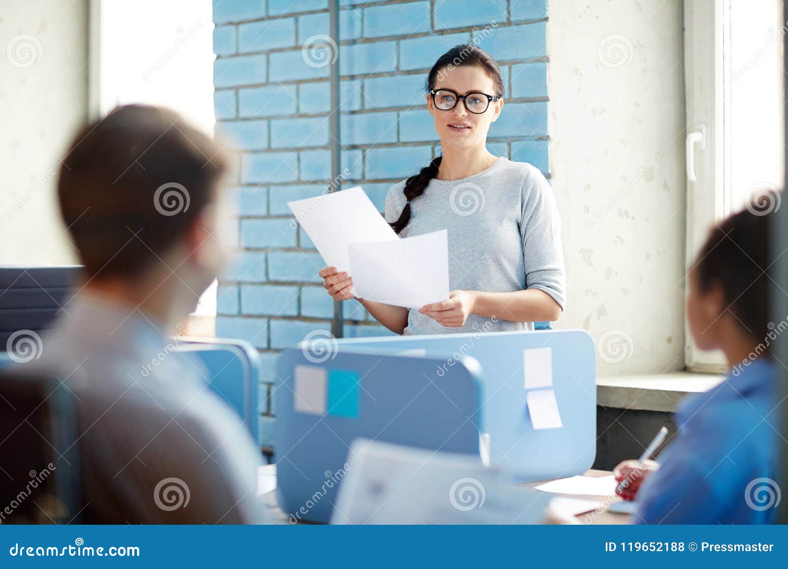 Explaining working points stock photo. Image of manager - 119652188