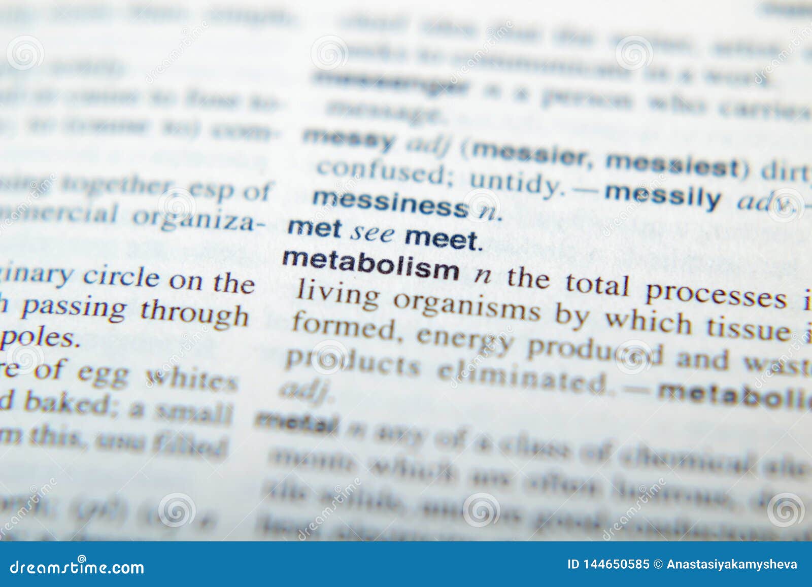 The Explanation of Metabolism in Dictionary Stock Image - Image of food ...