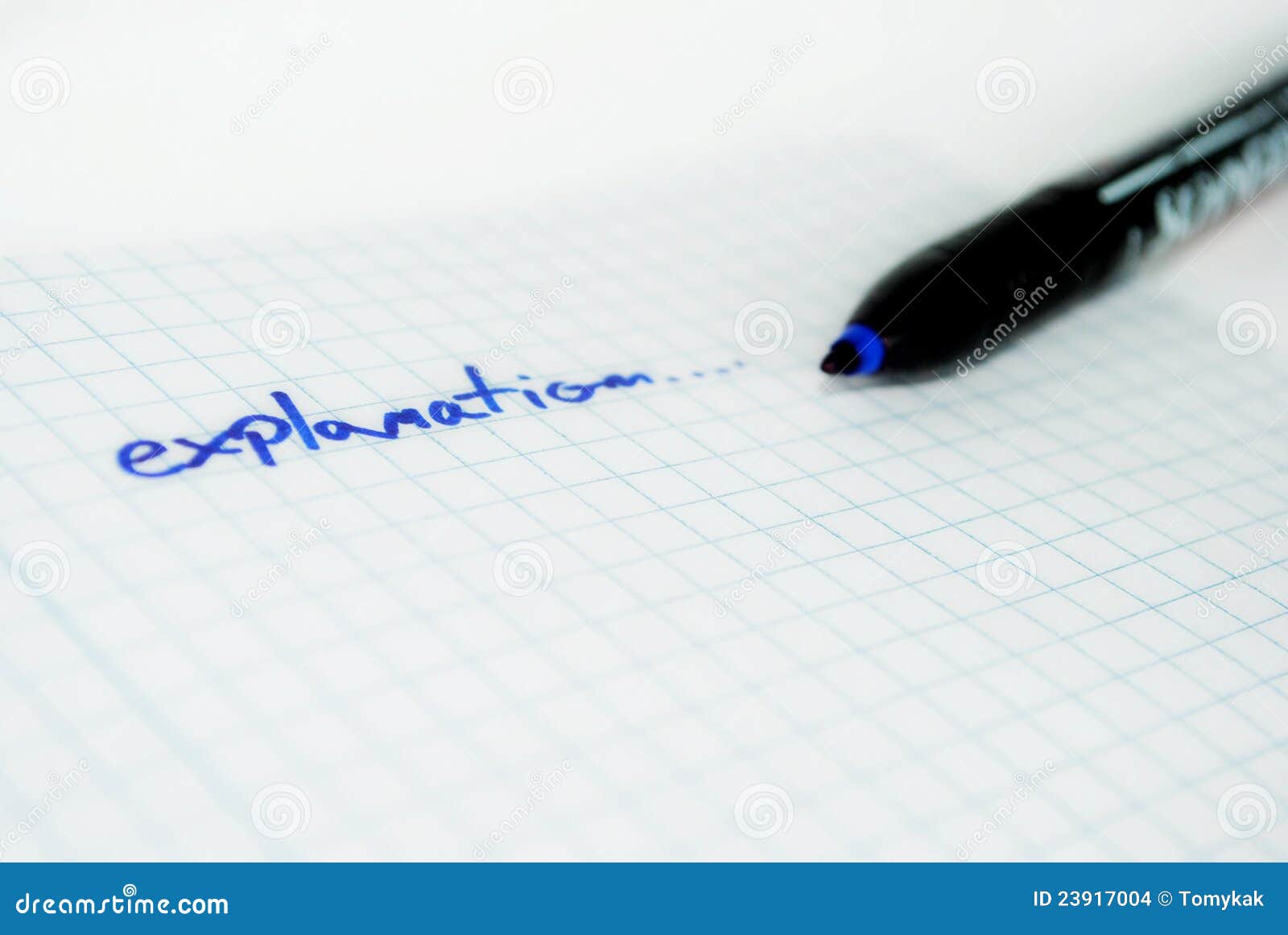 Explanation sign stock photo. Image of blue, letter, sign - 23917004