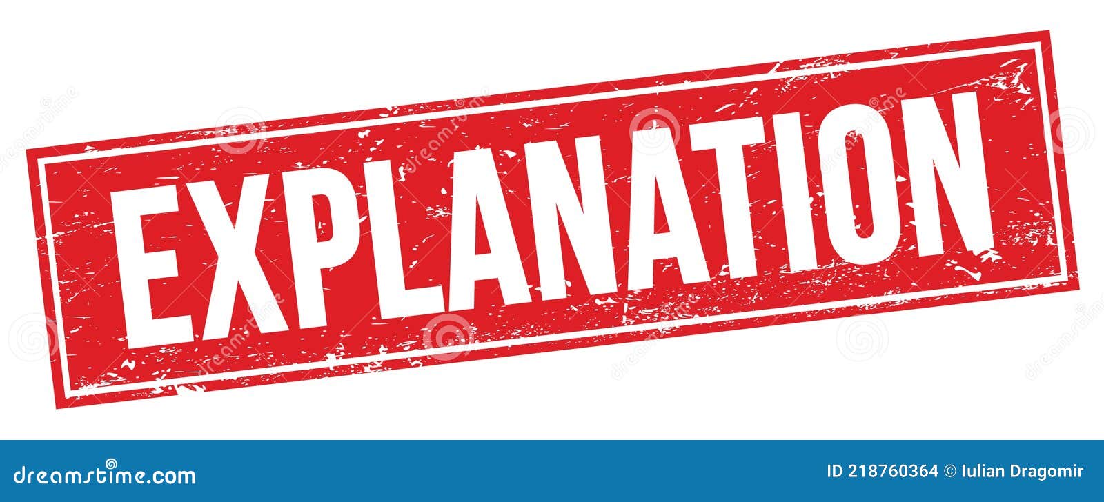 EXPLANATION Text on Red Grungy Rectangle Stamp Stock Illustration ...