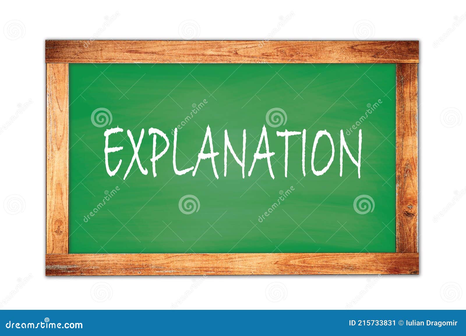 EXPLANATION Text Written on Green School Board Stock Illustration ...
