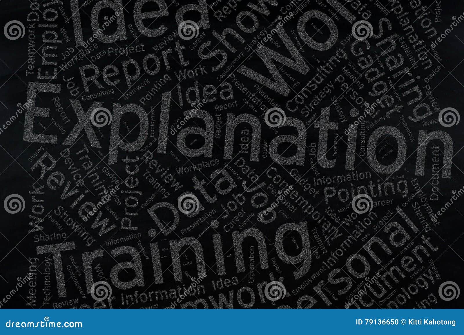 Explanation ,Word Cloud Art on Blackboard Stock Photo - Image of ...