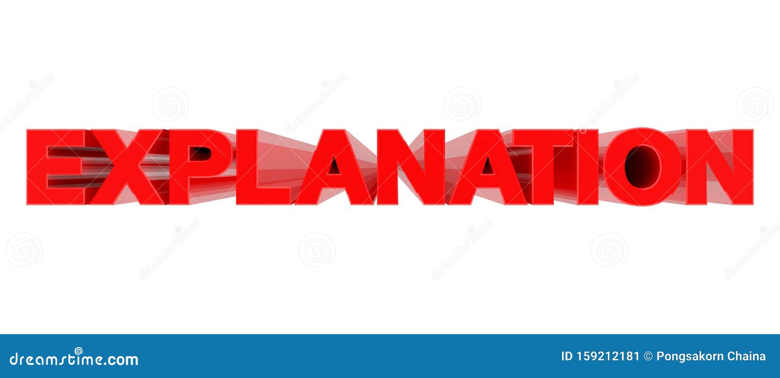 EXPLANATION Word on White Background 3d Rendering Stock Illustration ...