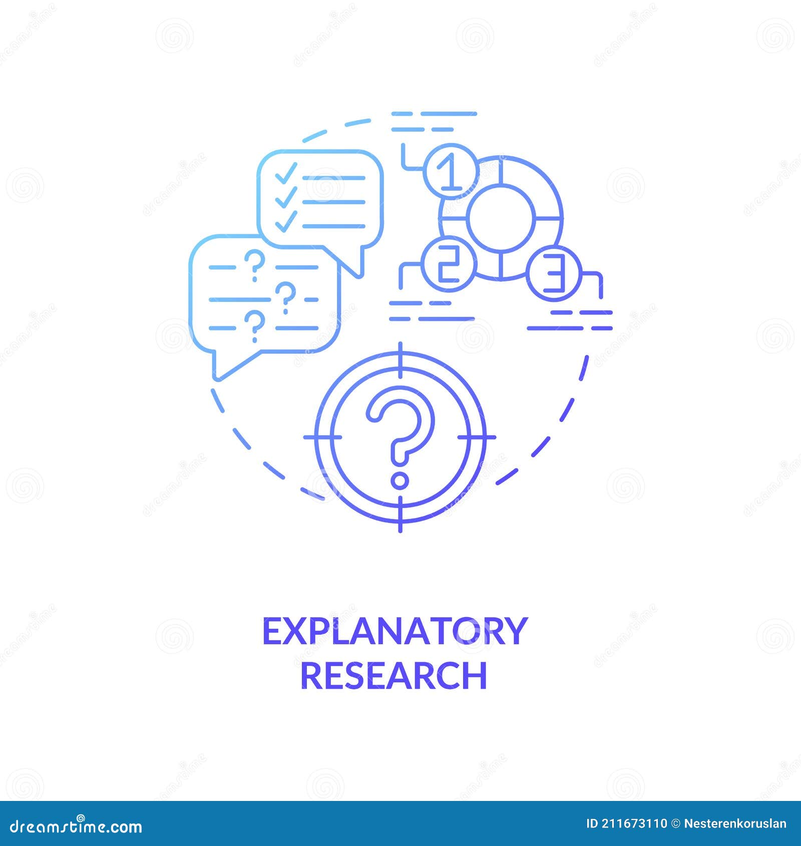 Explanatory Research Concept Icon Stock Vector - Illustration of ...