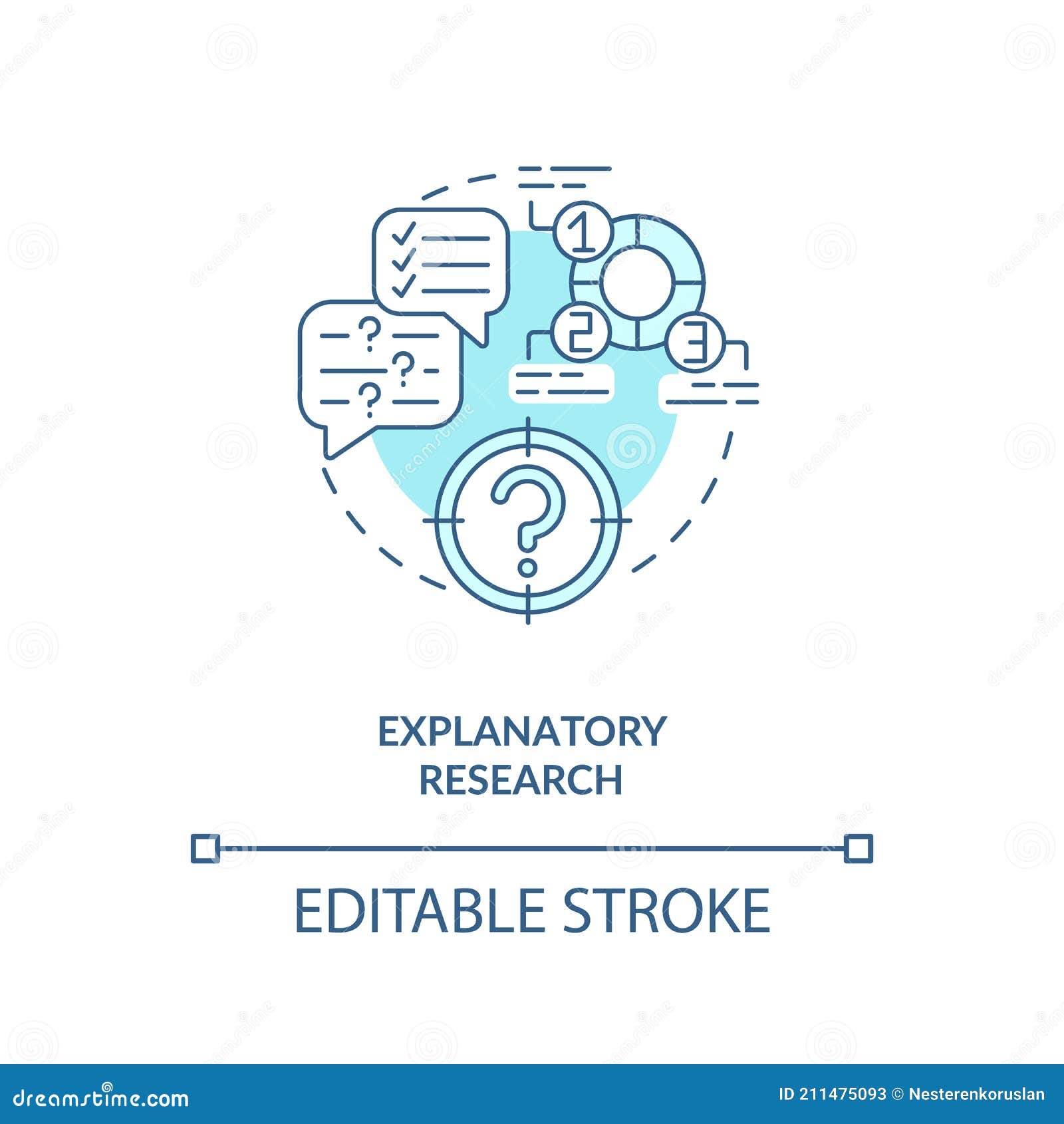 Explanatory Research Concept Icon Stock Vector - Illustration of method ...