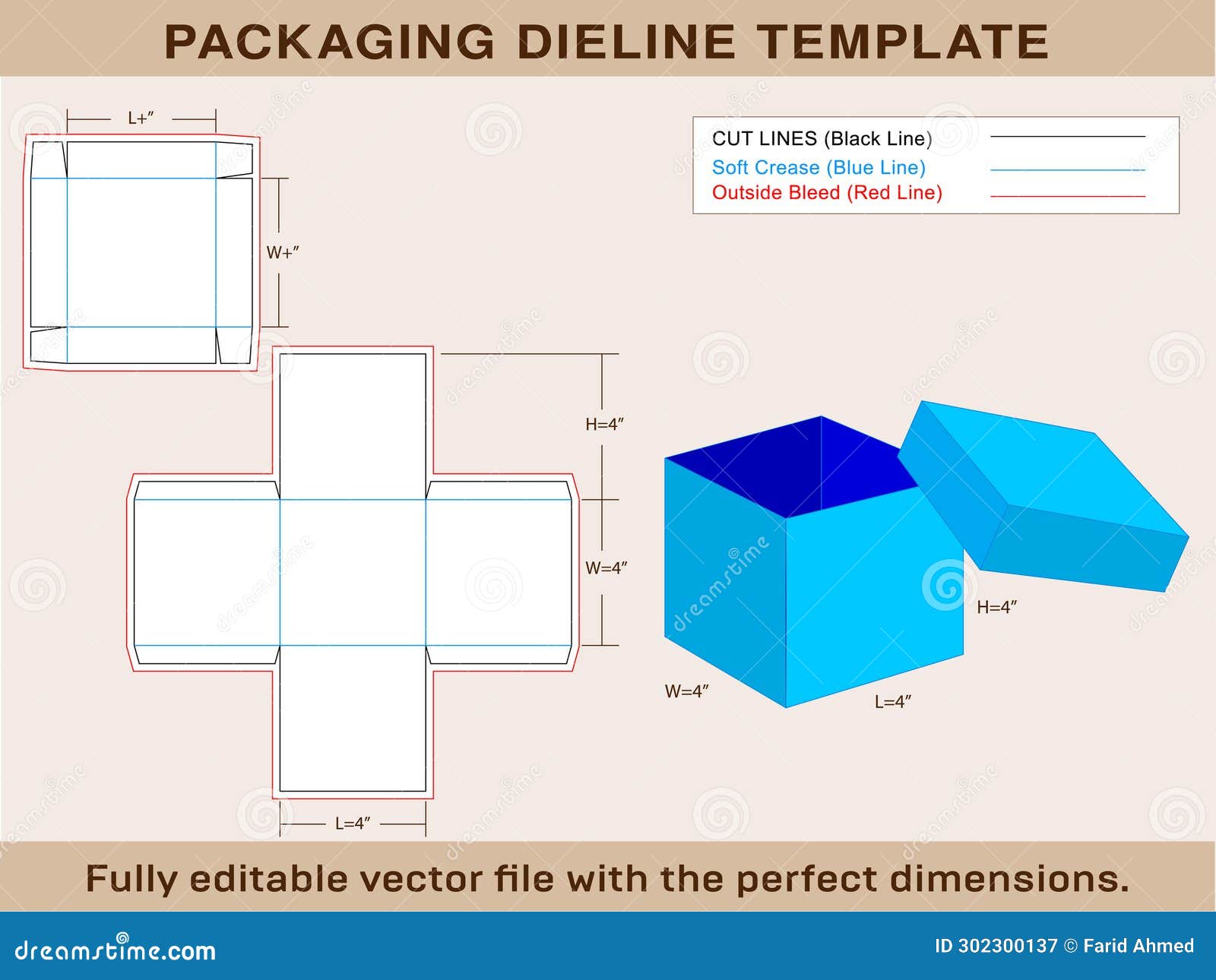 Explasion Box Dieline Template Stock Vector - Illustration of blueprint ...