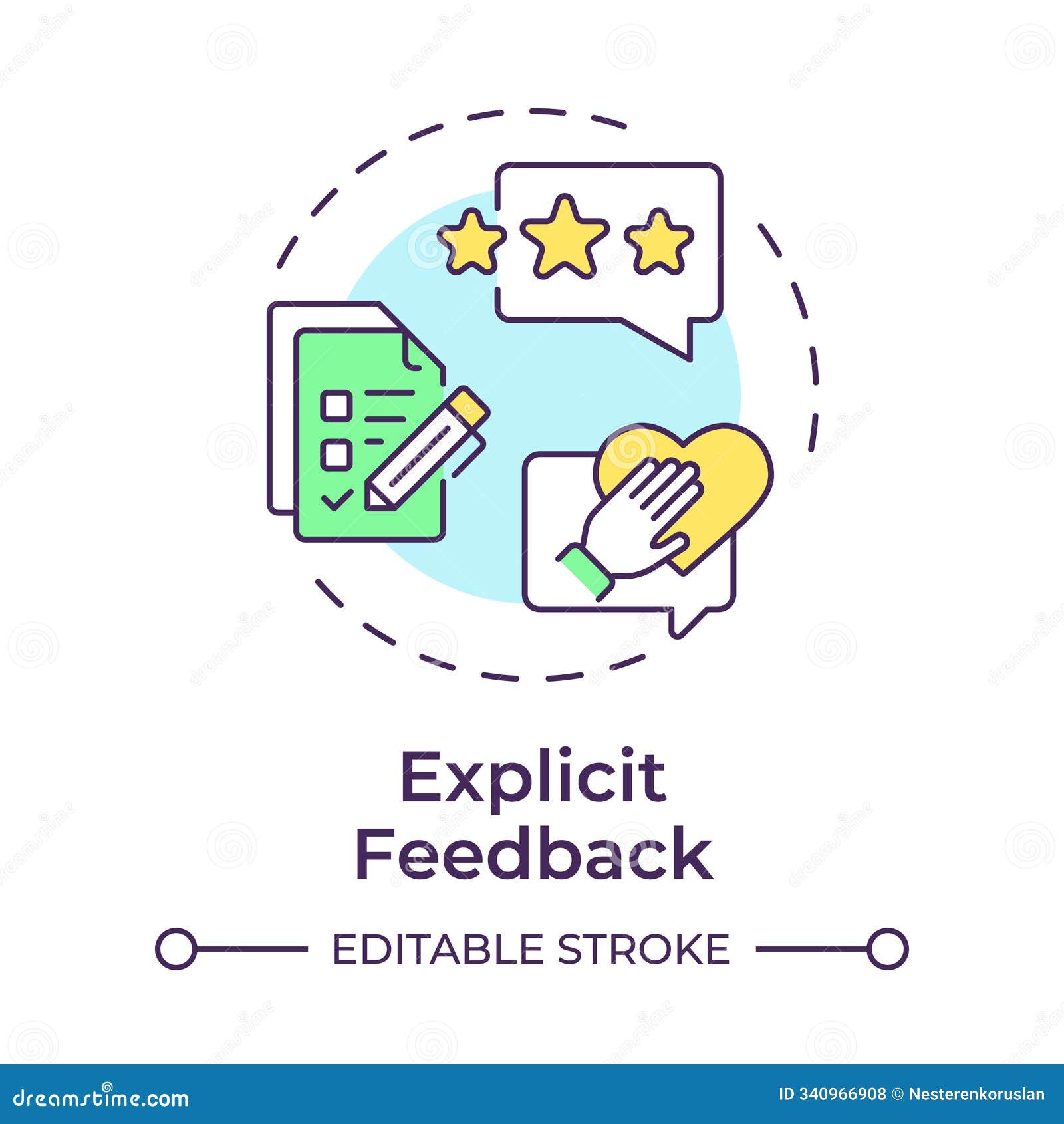 Explicit Feedback Multi Color Concept Icon Stock Illustration ...