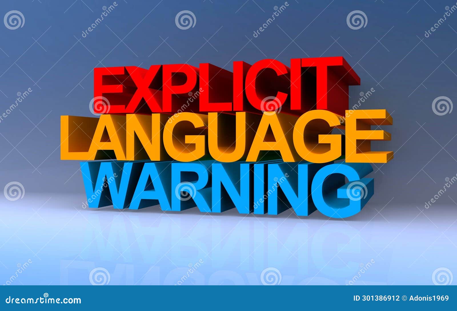 Explicit Language Warning on Blue Stock Illustration - Illustration of ...