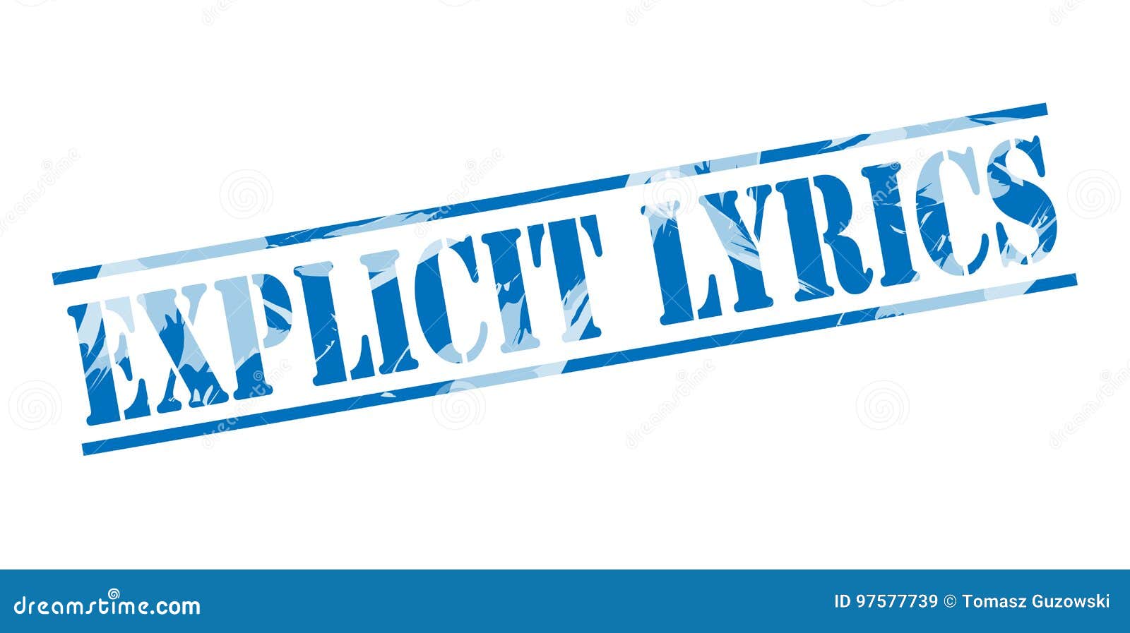 Explicit lyrics blue stamp stock illustration. Illustration of icon ...