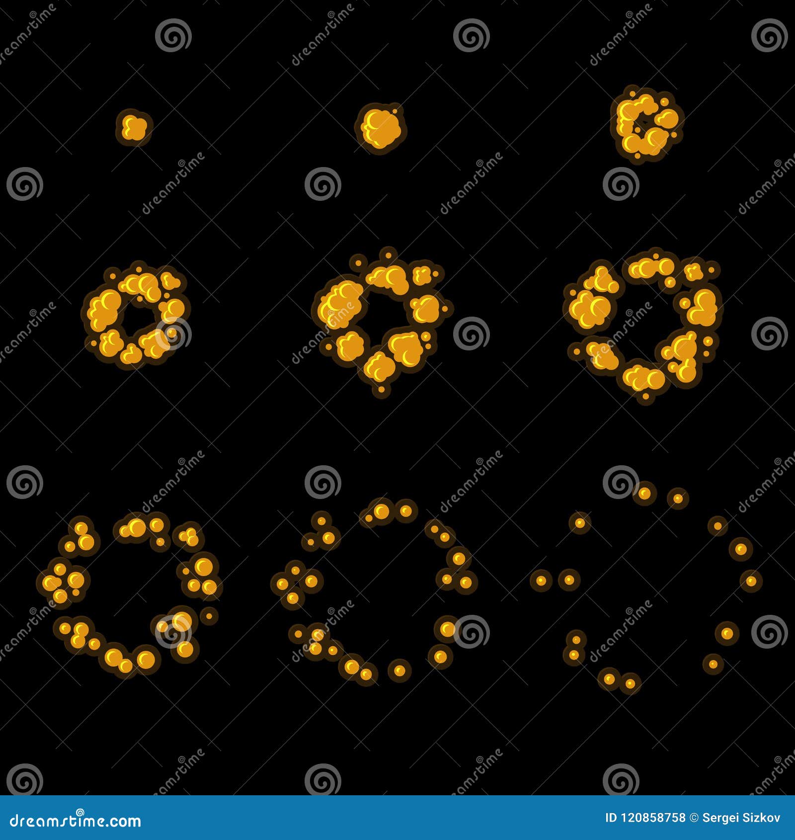 Explode Animation Sequence . Cartoon Explosion Frames. Vector | CartoonDealer.com #79841982
