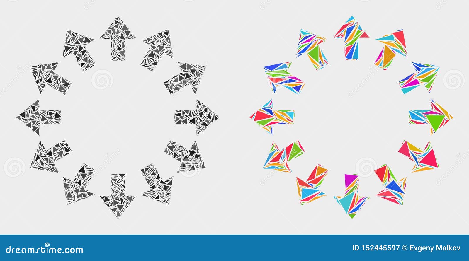 Vector Explode Arrows Mosaic Icon of Triangles Stock Vector ...